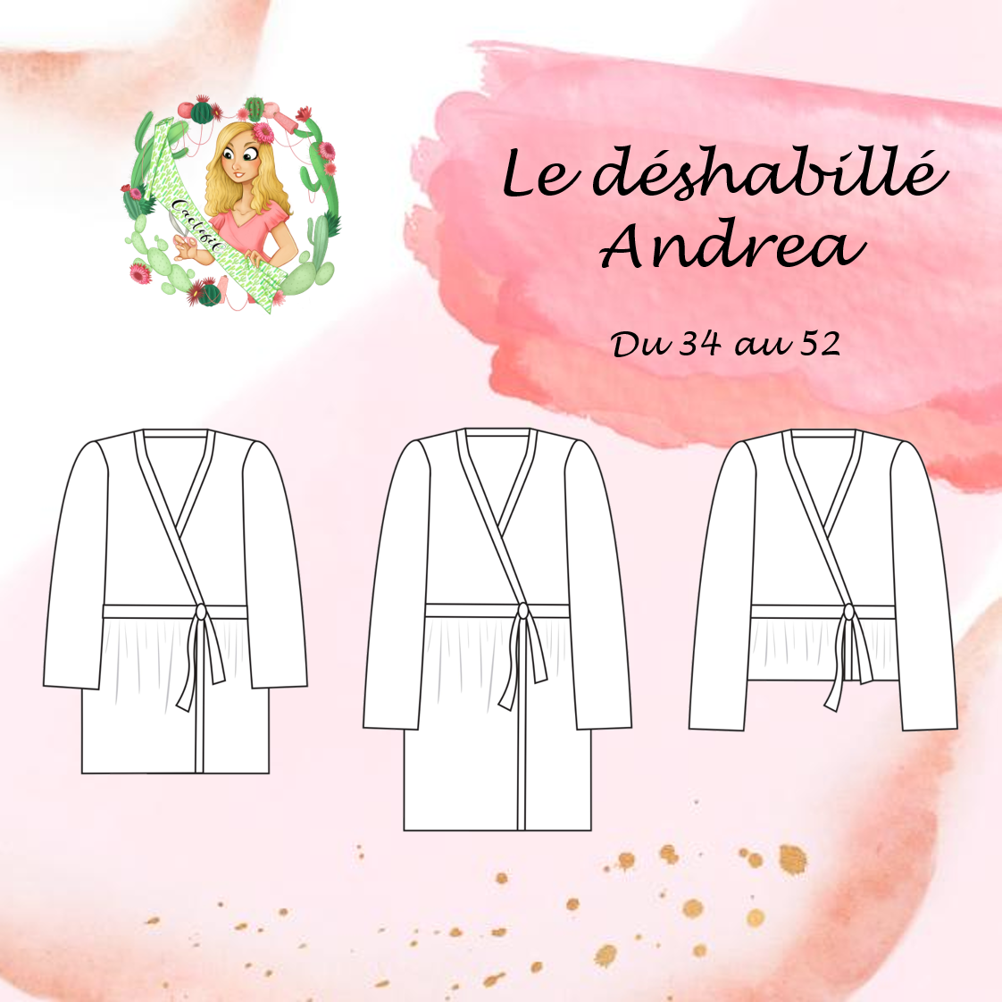 Déshabillé Andréa femme – Patron PDF - CACTOFIL – Le Rendez-vous des ...