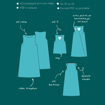 Patrons de couture de robes femme : modèles stylés et tendance en PDF ...